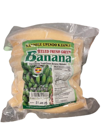 Matooke Upendo Peeled Fresh Green Banana Frozen 1 kg | Africa Products Shop